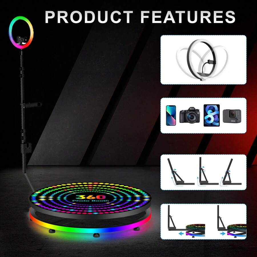 Portable Camera Selfie Platform 360 Degree Rotating Business Photo ...