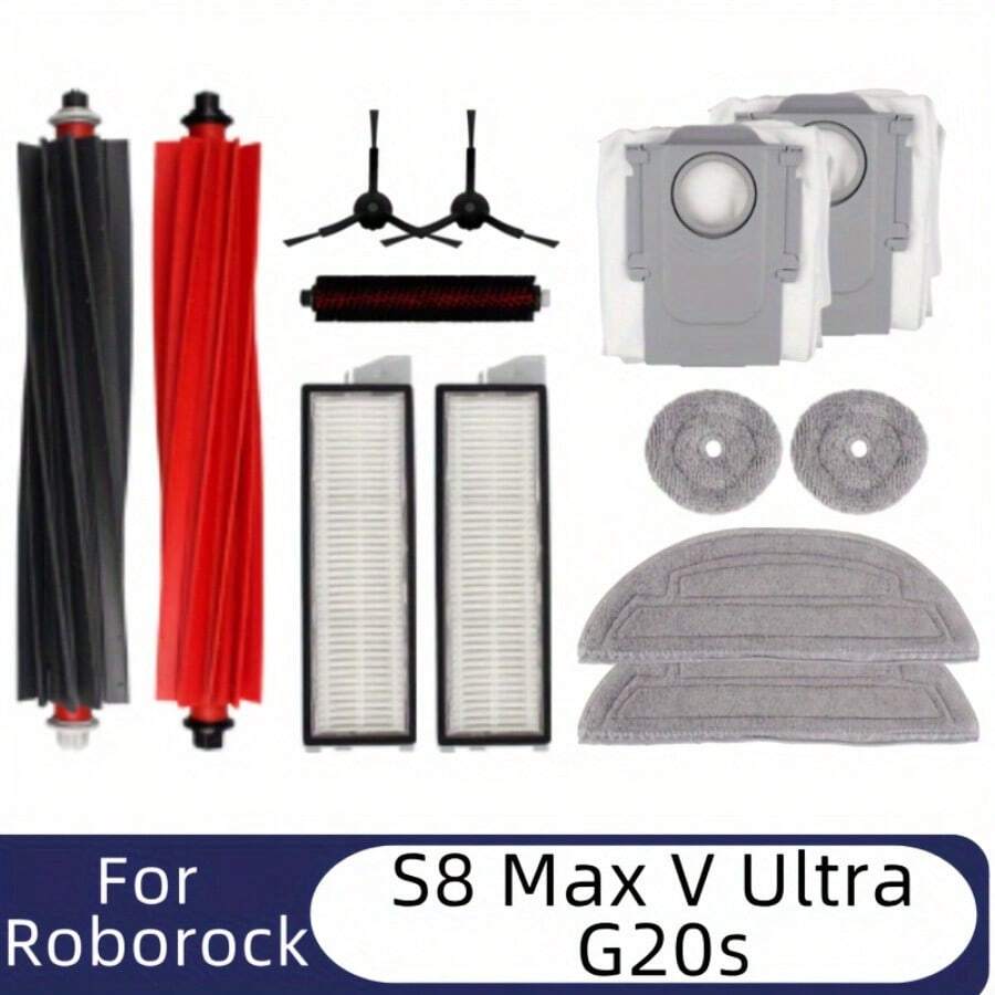 Roborock S8 Max V Ultra G20s Robot Vacuum Cleaner Accessory Kit - Includes Mop, Cloth Bags, Side ...