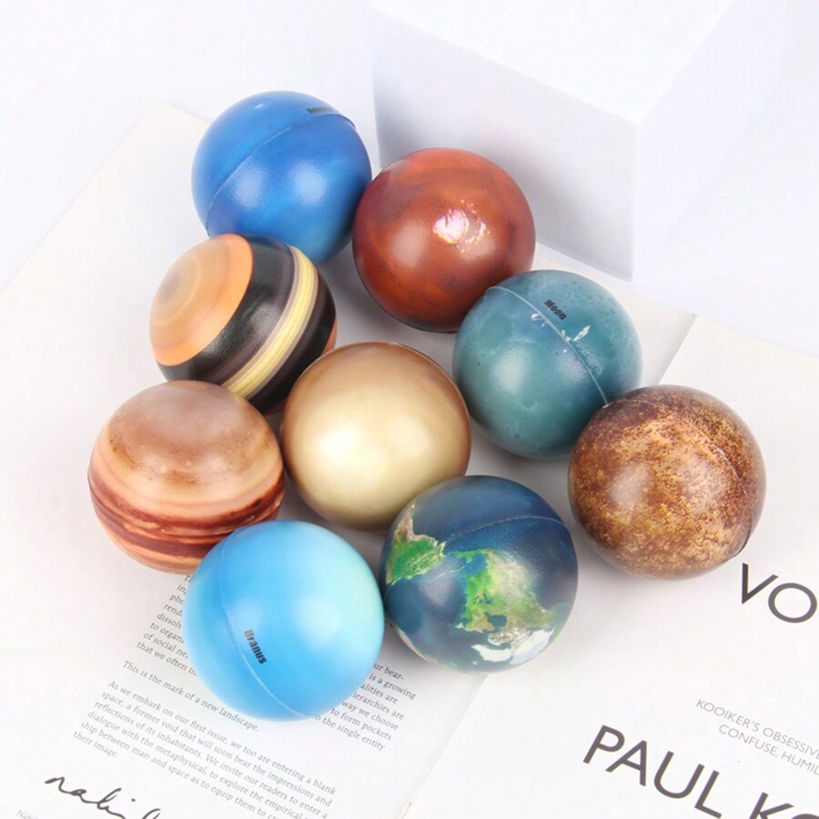 2pcs/6pcs Random Planet Stress Balls Space Themed Fidget Ball Toys ...