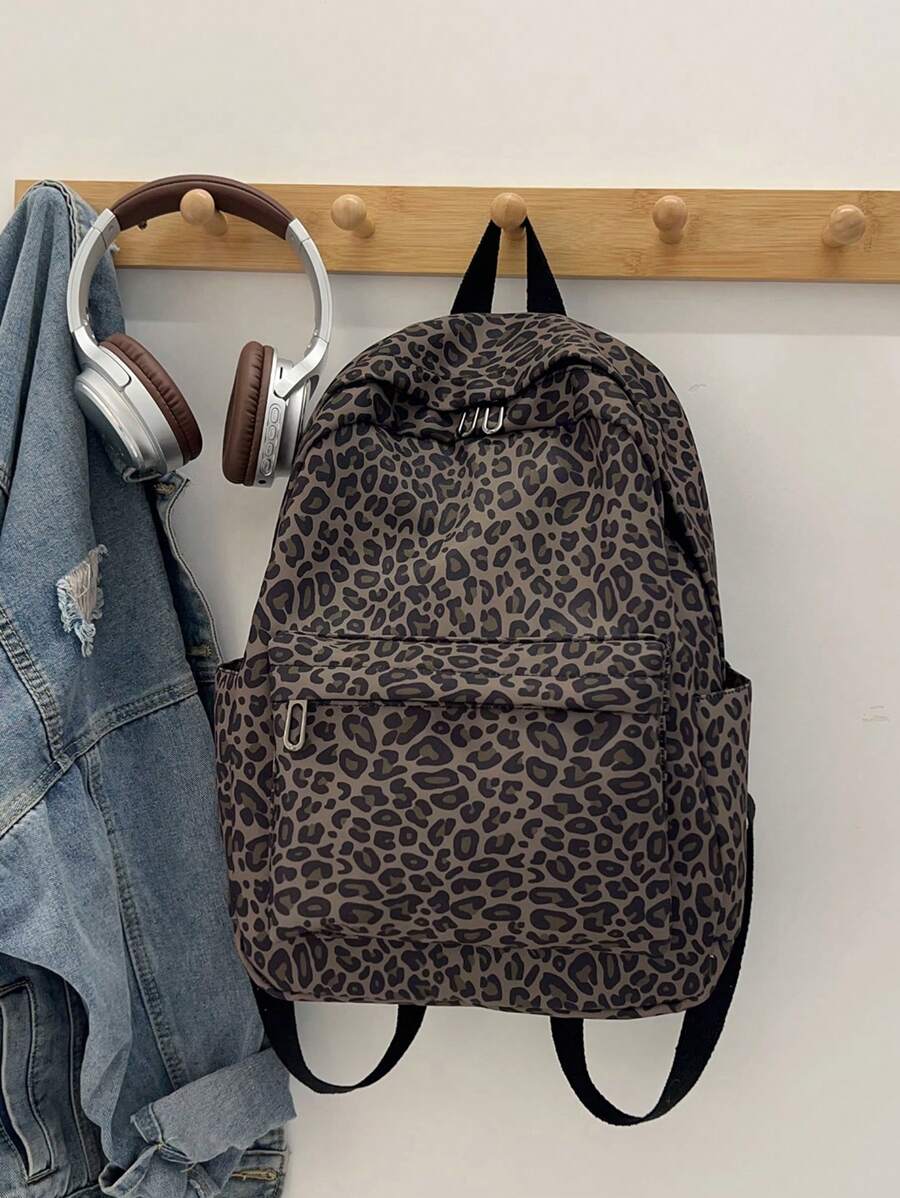 2024 New Backpack Leopard Print Hand To Improve The Sense Of Minority ...