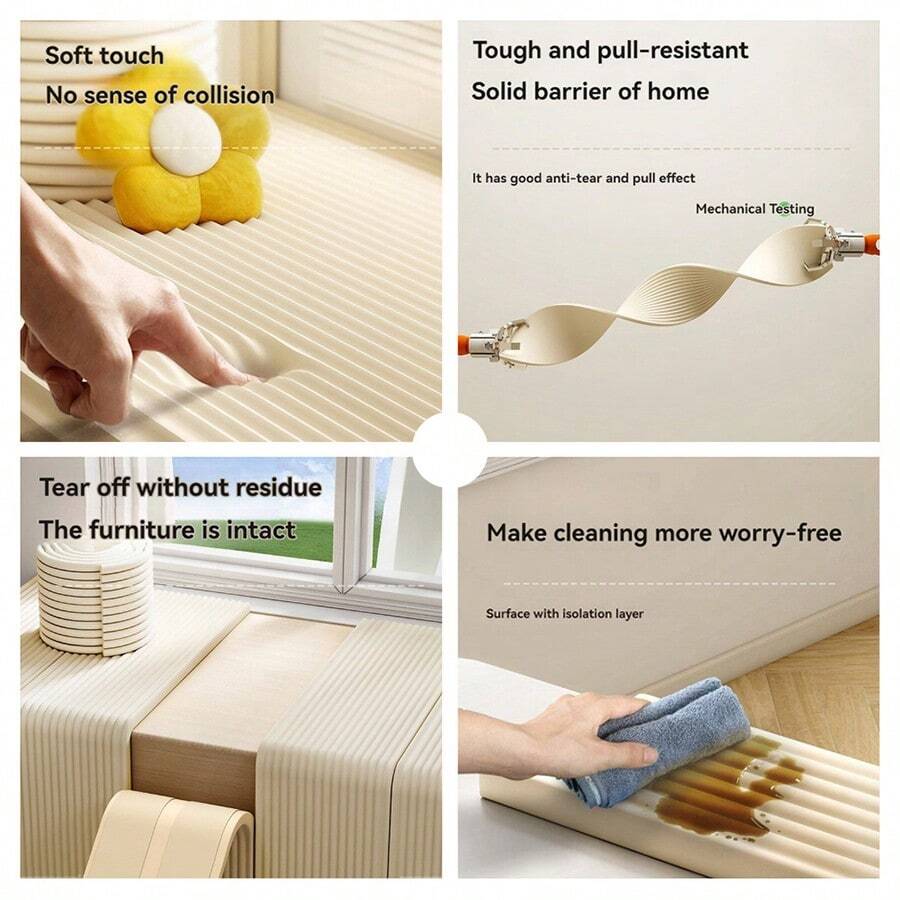 1 Roll Of 2M W-Shaped Home Use Thickened Self-Adhesive Table Corner ...