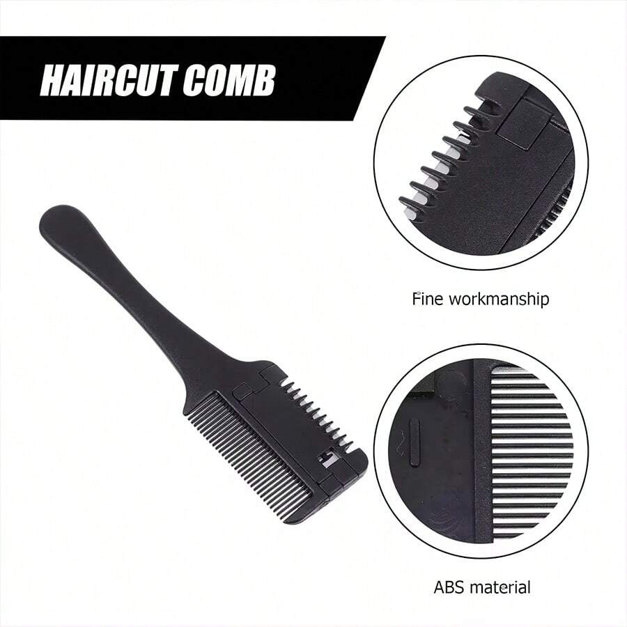 Hair Cutting Comb Black Handle Hair Brushes With Razor Blades Barber ...