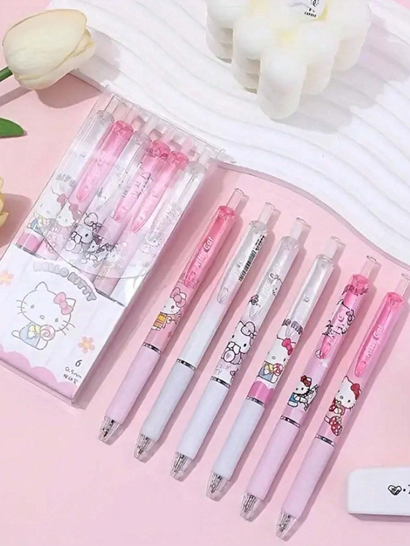 Sanrio Set de stylos neutres Sanrio - embout fin de 0,5 mm, rétractable ...
