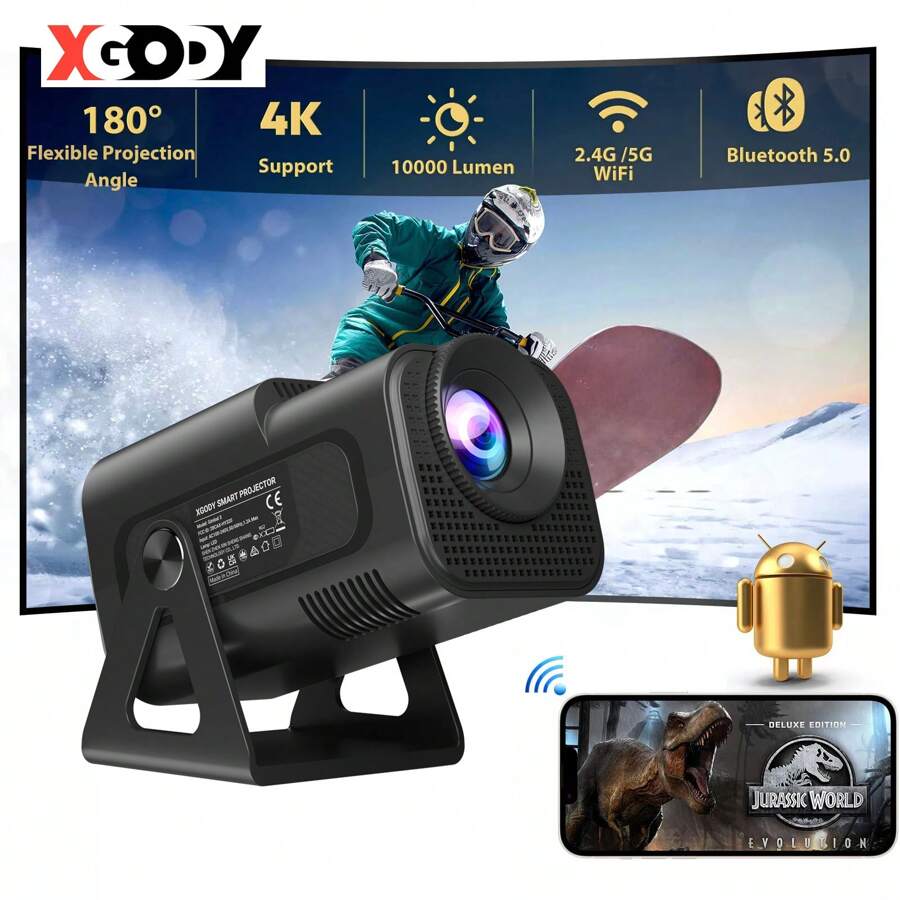 4K Projector Smart HD LED 5G WiFi Bluetooth USB Android Office Home ...