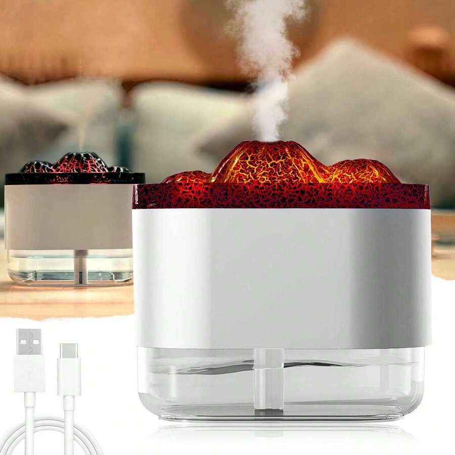 Essential Oil Aroma Diffuser, Simulation Flame Air Humidifier, 300ml Ultrasonic Cool Mist ...