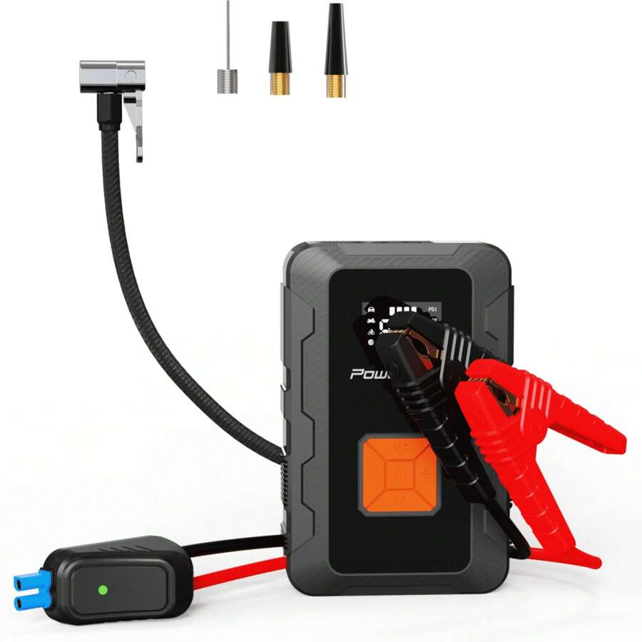 Professional Grade 4-In-1 Jump Starter Air Compressor 3000A Car Battery ...