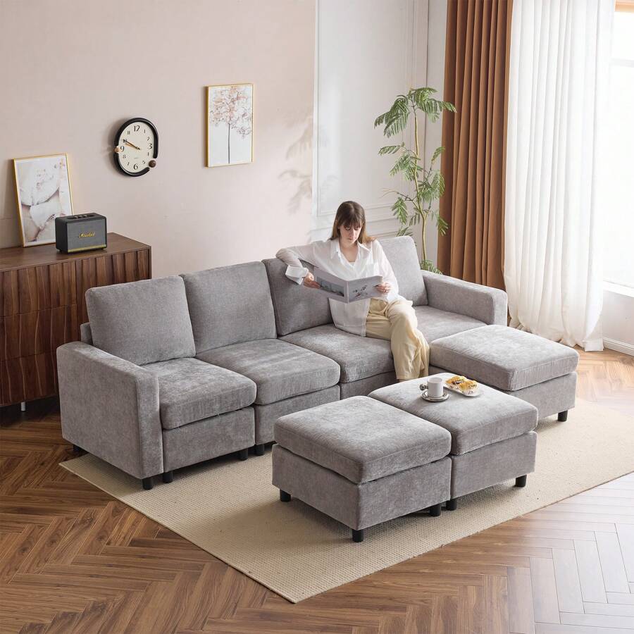 7 - Piece Modular Sectional Couch, Modular Couches And Sofas Sectional ...