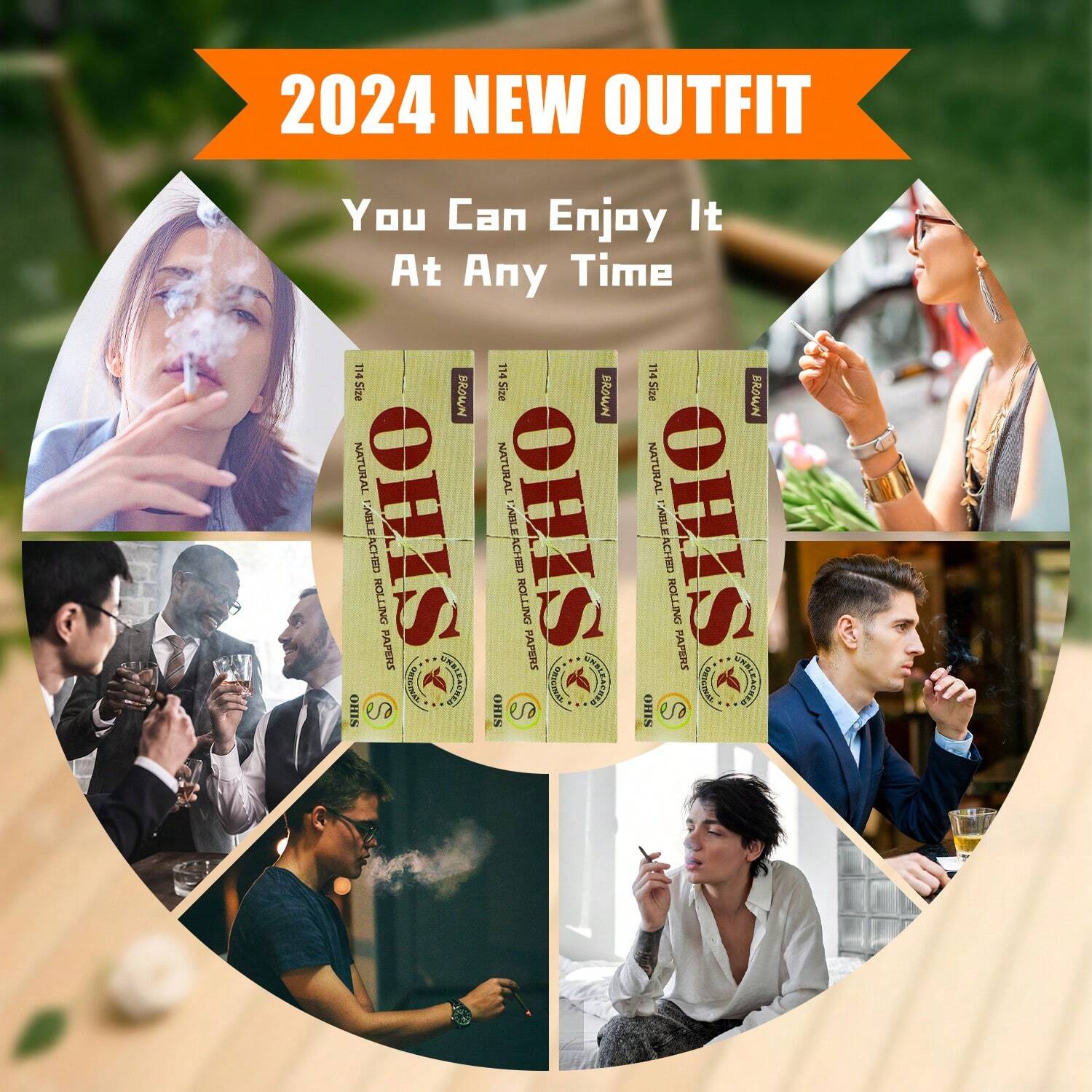 OHIS Set da 3 cartine per sigarette di dimensioni 78mm di colore ...