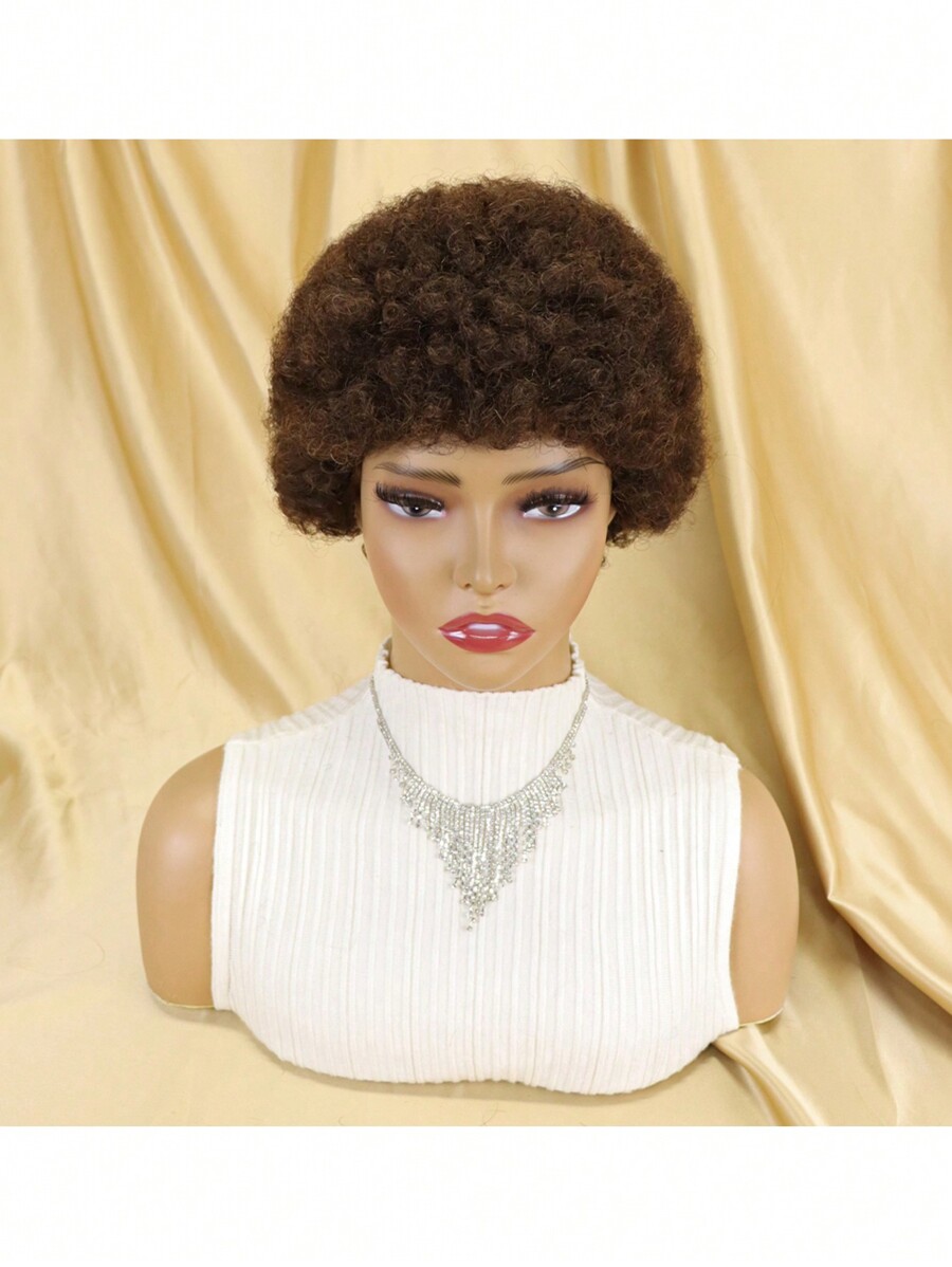 6 Inch Korting Afro Pruik Menselijk Haar Voor Vrouwen 70's Afro Pruiken ...