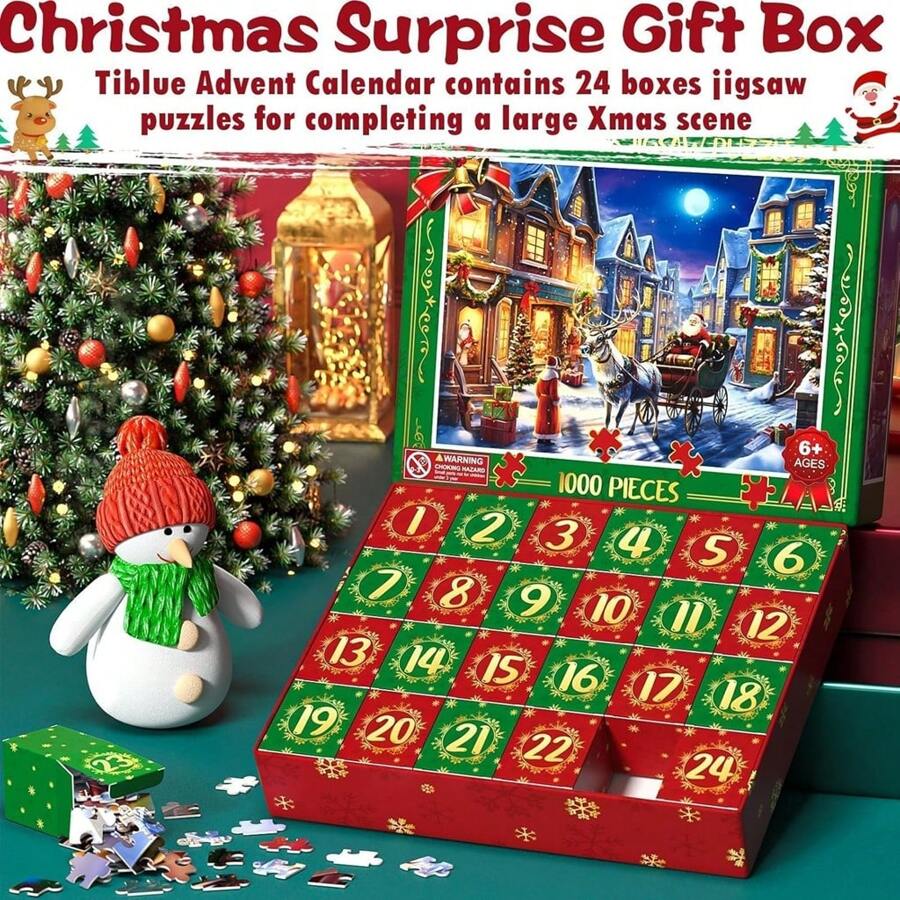 Puzzle Calendario de Adviento 2024 - Calendario de Adviento de Navidad 2024, Calendario de ...