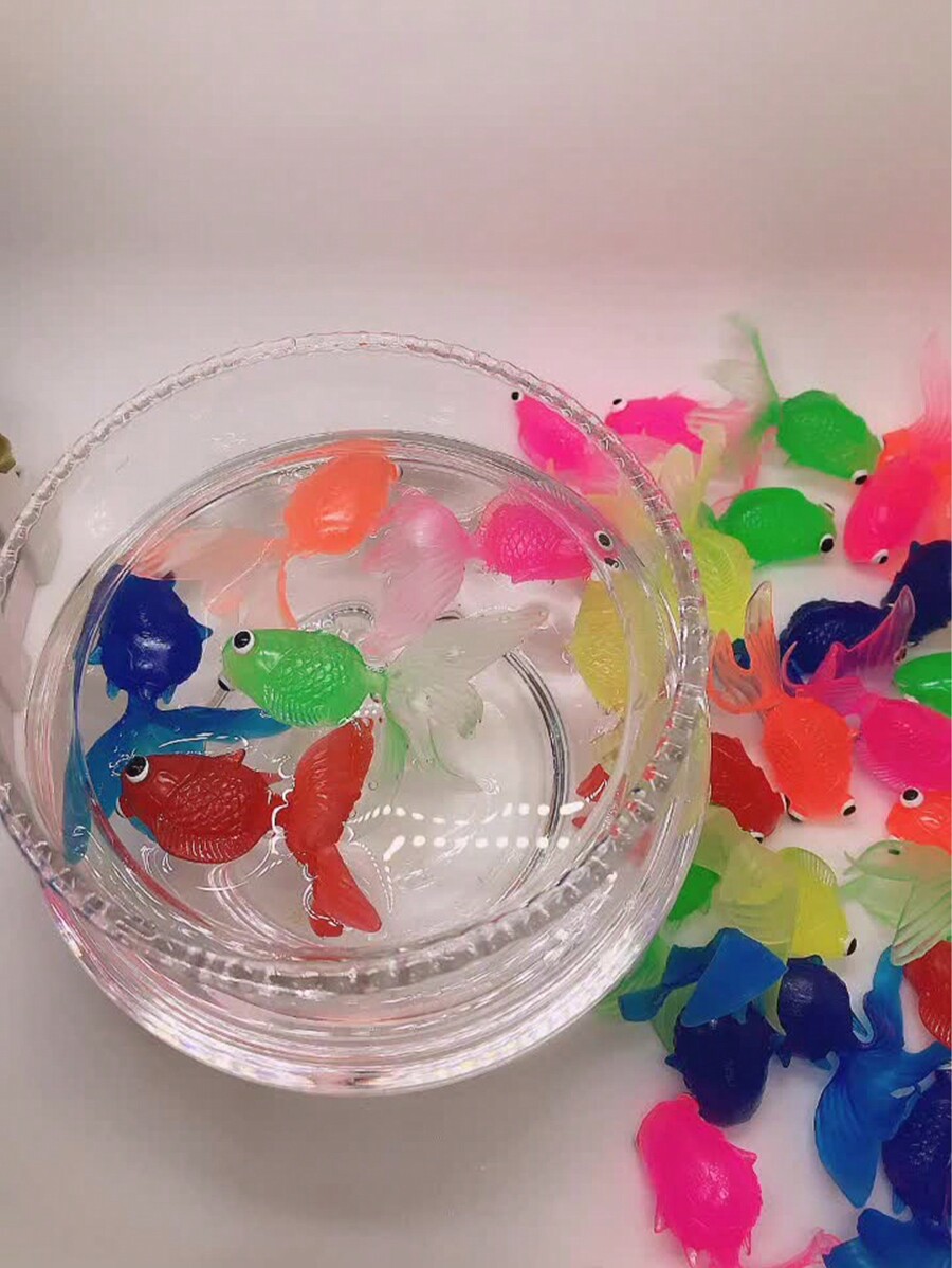5PCS/10PCS Cute Cartoon Fishing Toy - Soft Rubber Goldfish With Big ...
