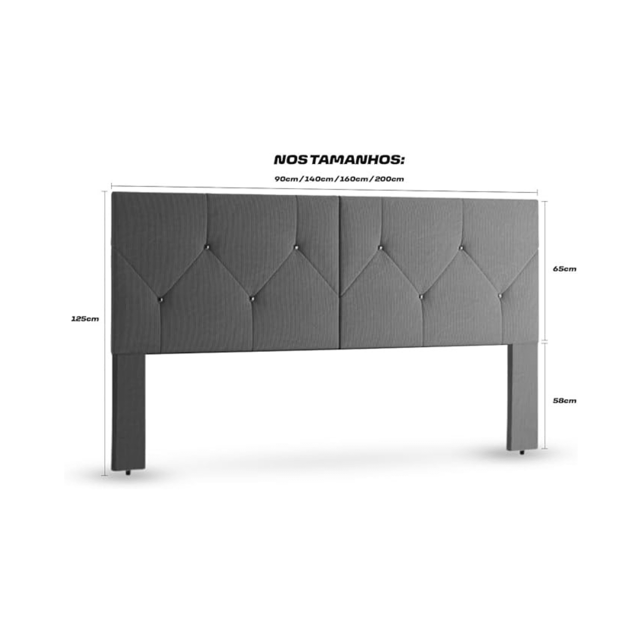 Berlin Gloss Tufted Headboard With Feet For 1.40cm Upholstered Double ...