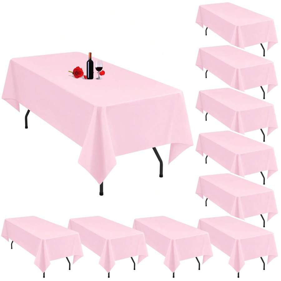 10 Pack Tablecloth 60 X 102 Inch Cream Tablecloth For 6 Foot Rectangle ...
