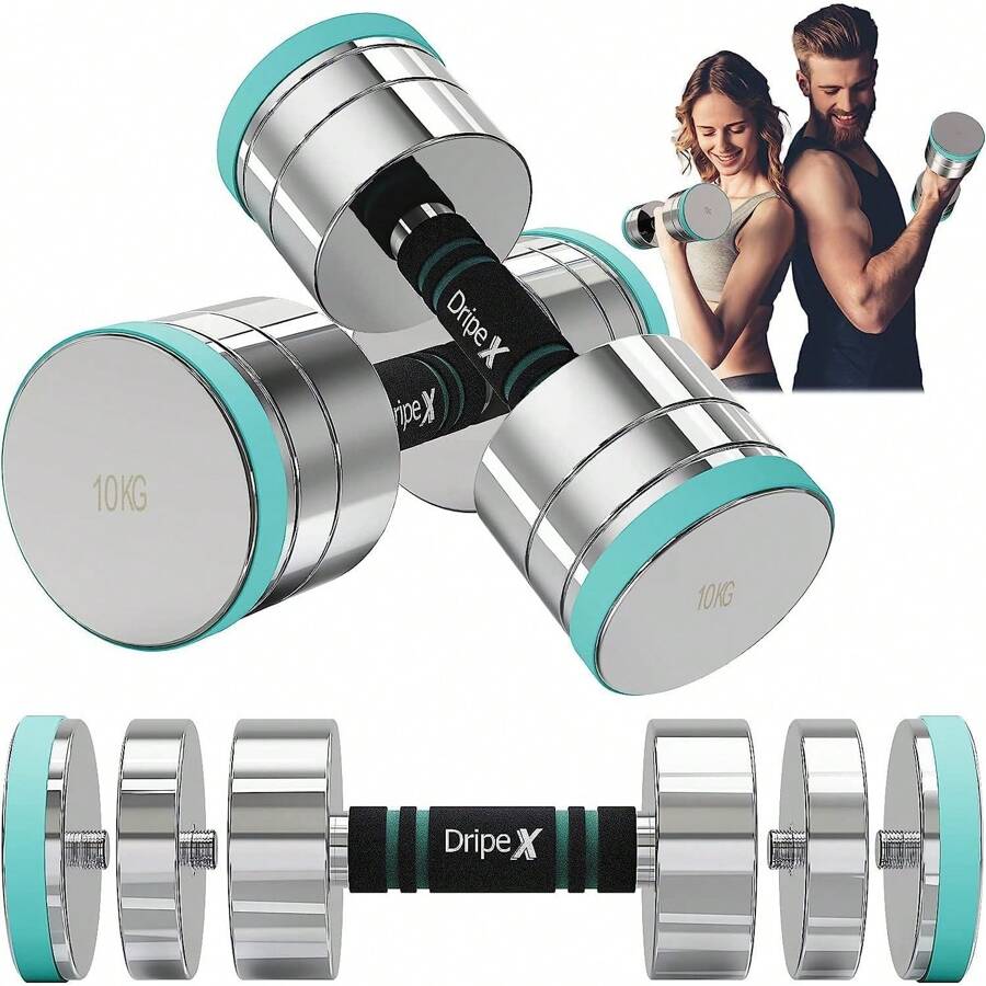 Steel Adjustable Dumbbells Set Dumbbells Hand Weights With Foam Handle ...