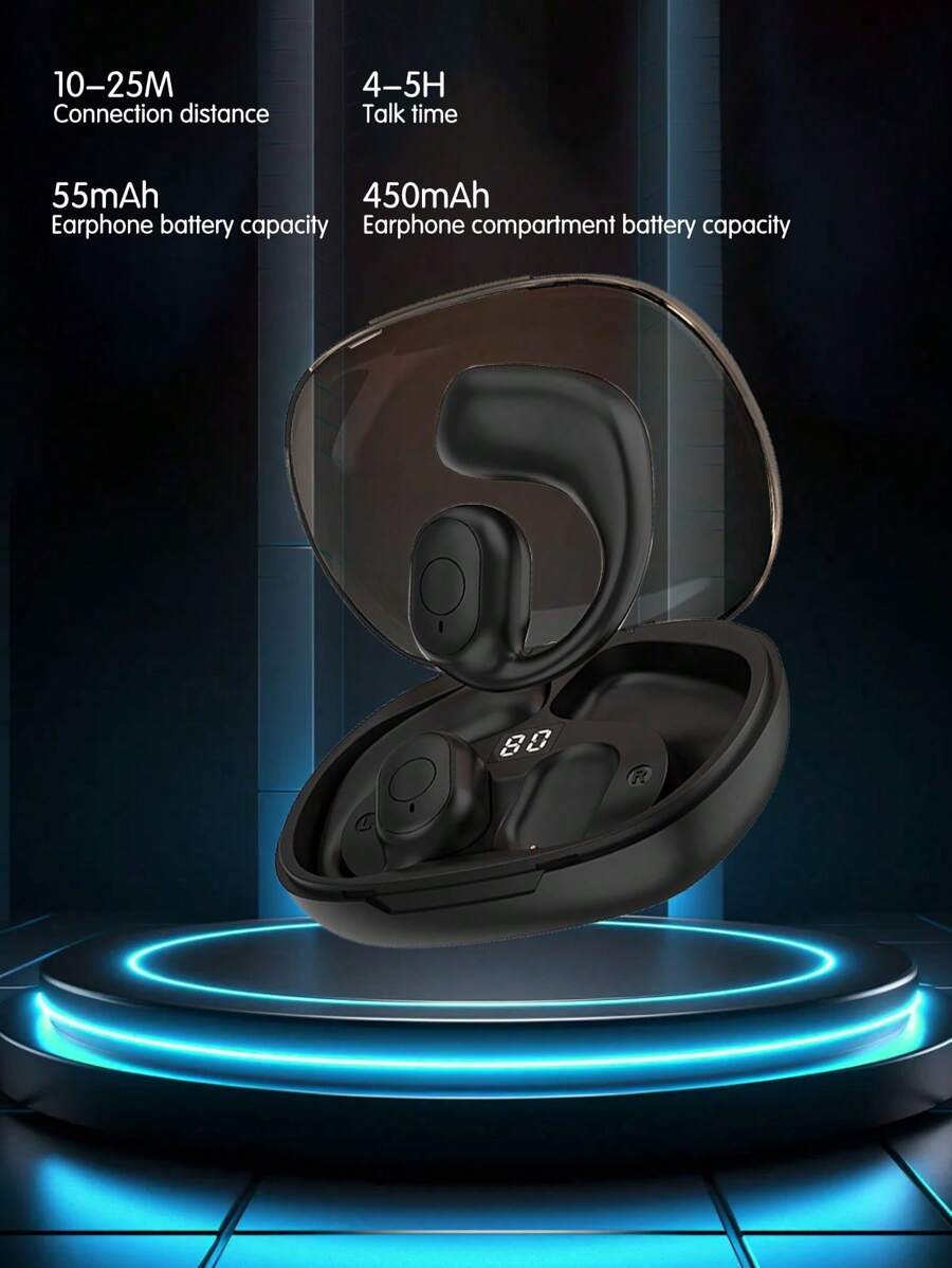 Auriculares Bluetooth, pantalla TWS, estilo deportivo casual, conducción ósea, control táctil ...