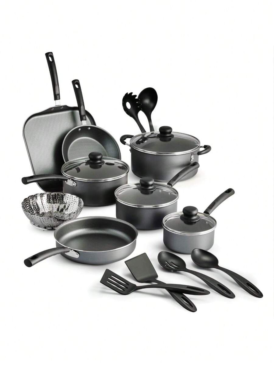 18-Piece Dazzling Red Non-Stick Cookware Set: A Fashionable Choice For ...