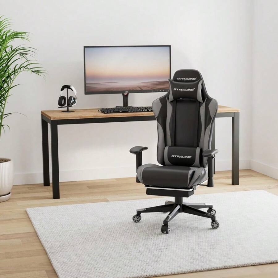 GTRACING Gaming Chair With Footrest, Ergonomic Computer Game Desk Chair ...