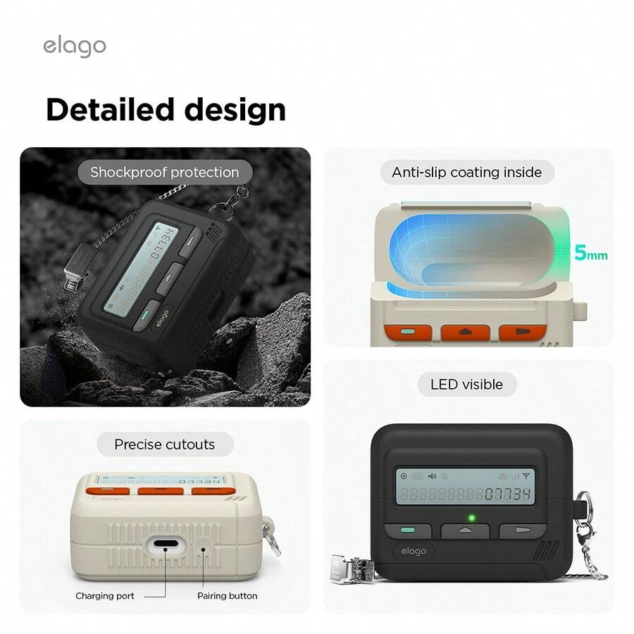 elago Pager Case For Galaxy Buds 3 Case & Galaxy Buds 3 Pro Case, Retro ...