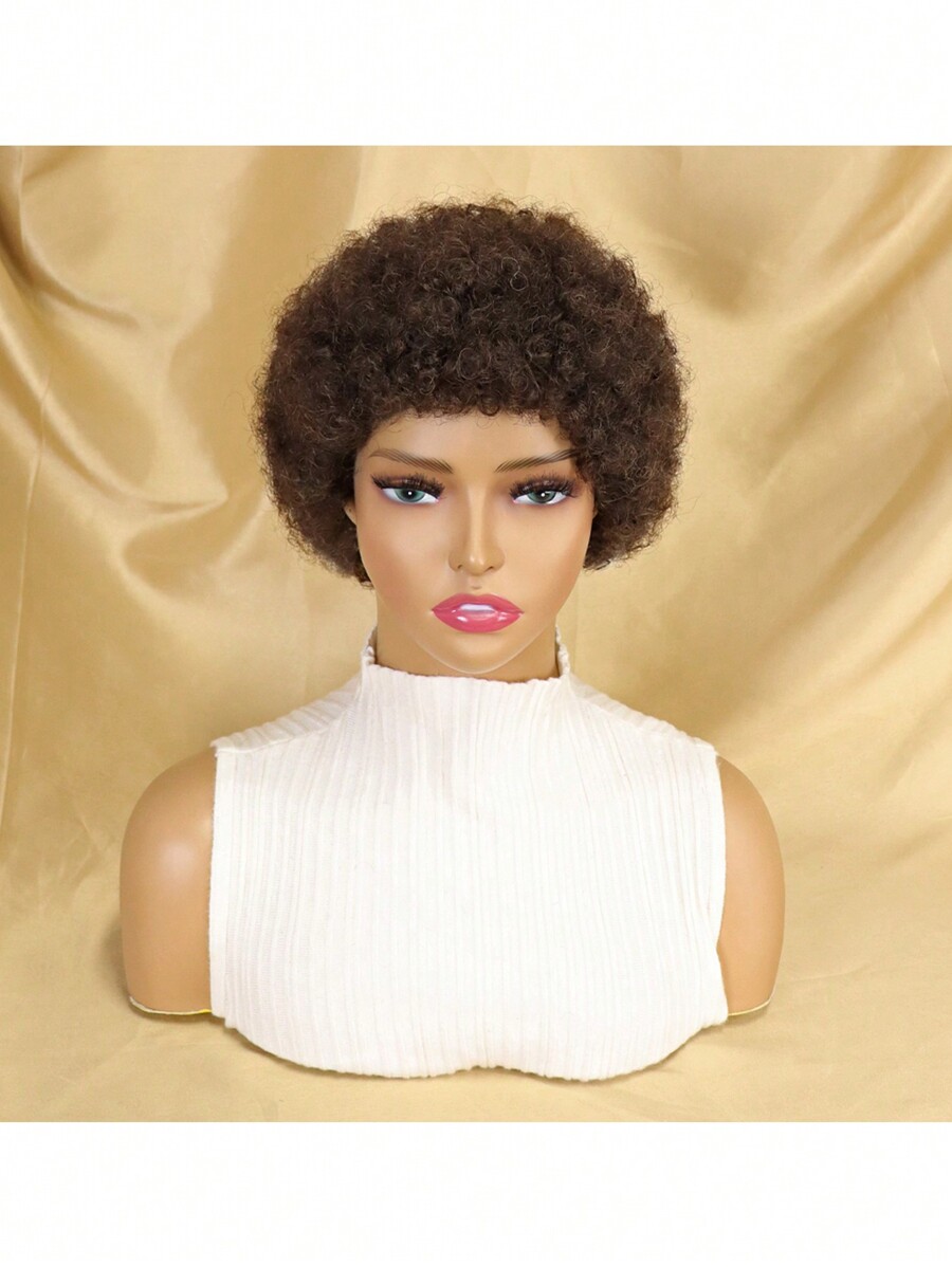 6 Inch Discount Afro Wig Human Hair For Women 70's Afro Wigs For Women ...