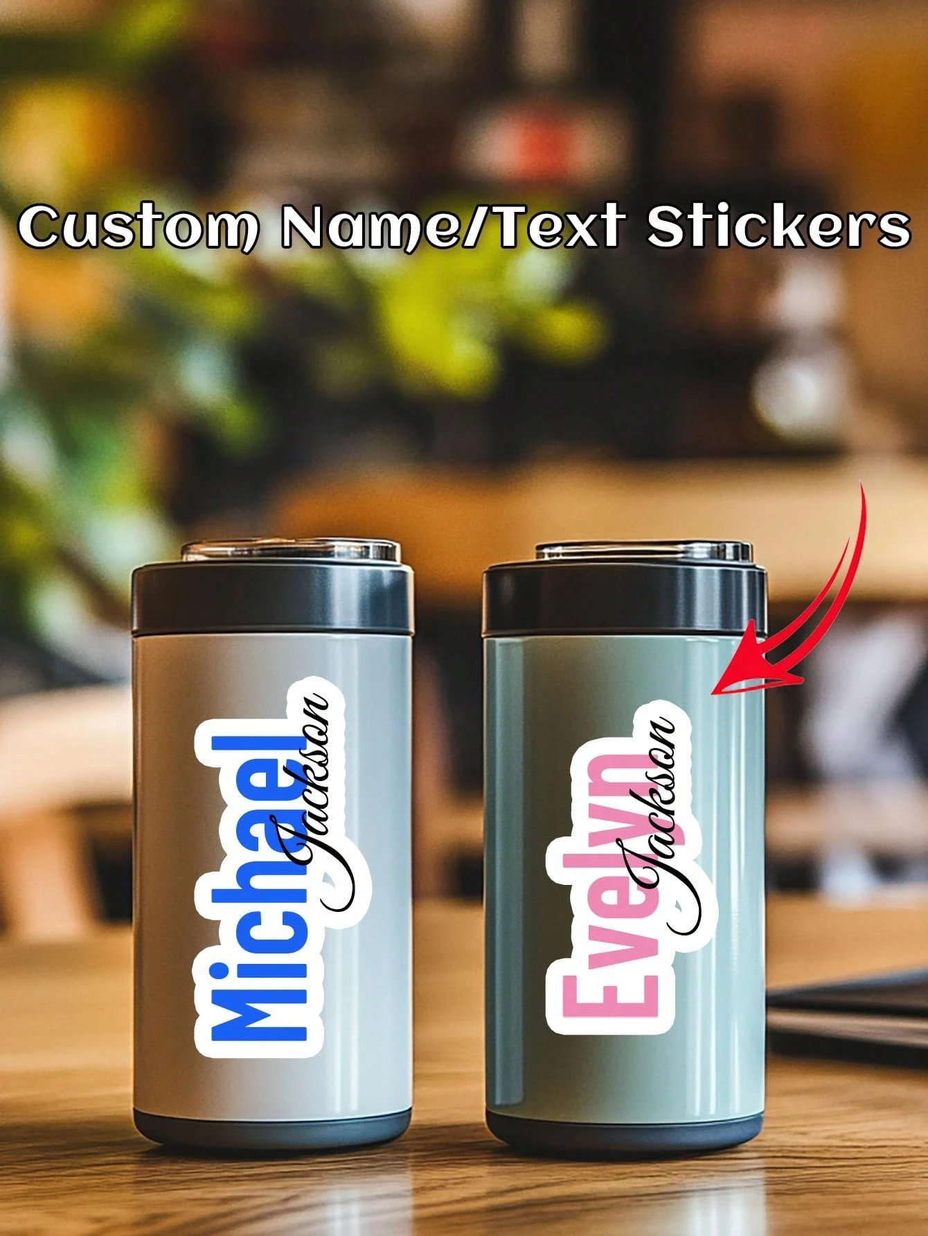10 Pcs Customized Name/Text Stickers With Various Colors, Fonts And ...