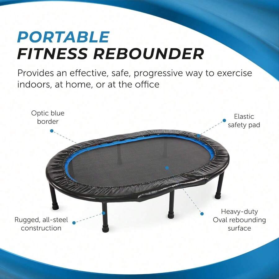 36 Inch Durable Rugged Steel Frame Folding Trampoline With MUUV ...
