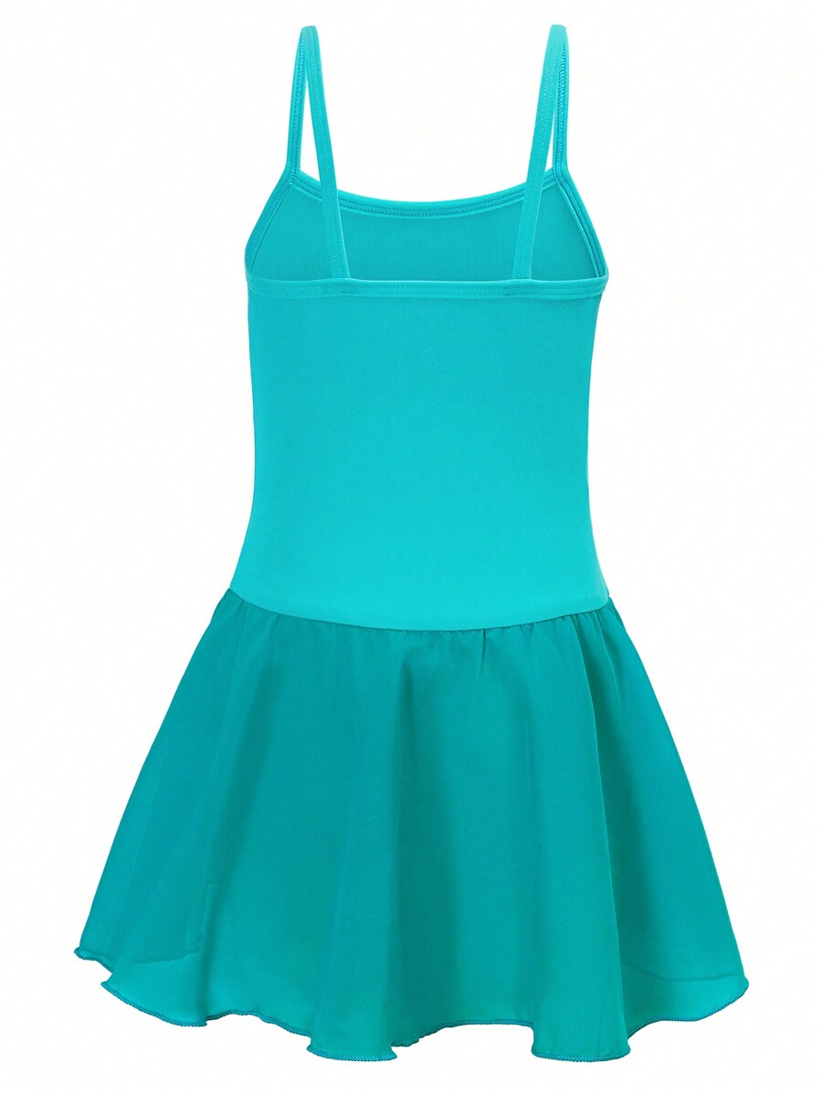 Young Girl Sports Dancewear Dress, Children Tight Leotard Shiny Ballet ...