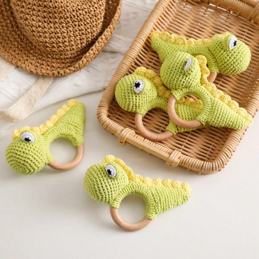 Baby Rattle Doll, Infant Hand Grab Doll, Sound Doll, Green Dinosaur ...