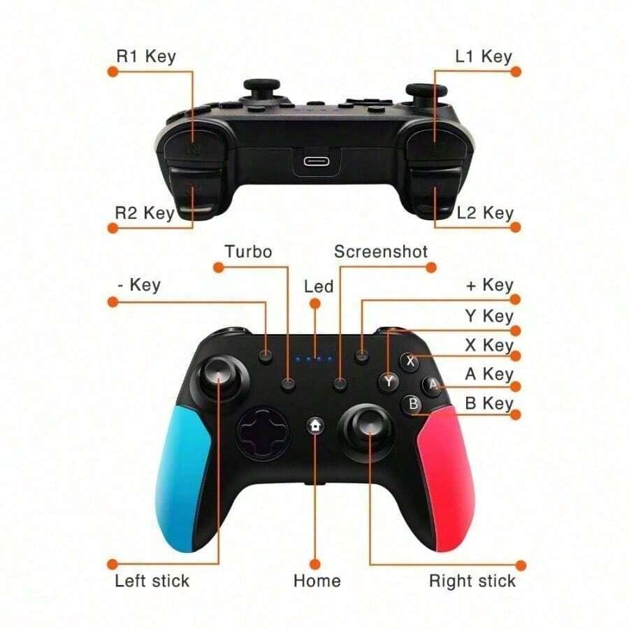 Game Controller For Wireless Pro Controller, Remote Gamepad With ...
