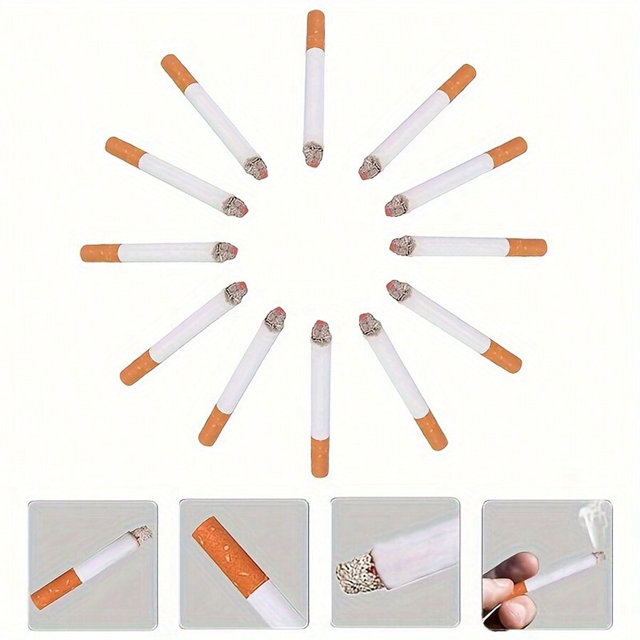 2pcs Realistic Fake Paper Cigarette Prop, Battery-Free Stage Props ...