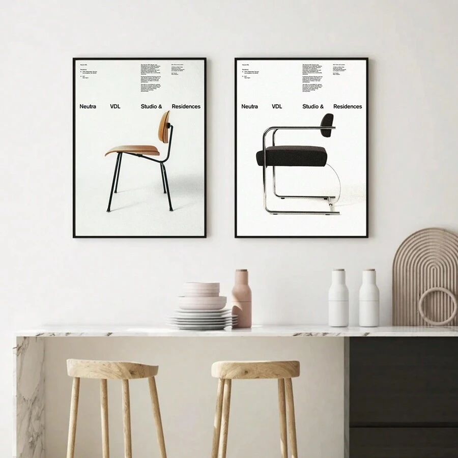 2pcs Set Original Bauhaus Chairs Poster, Bauhaus Exhibition Poster ...