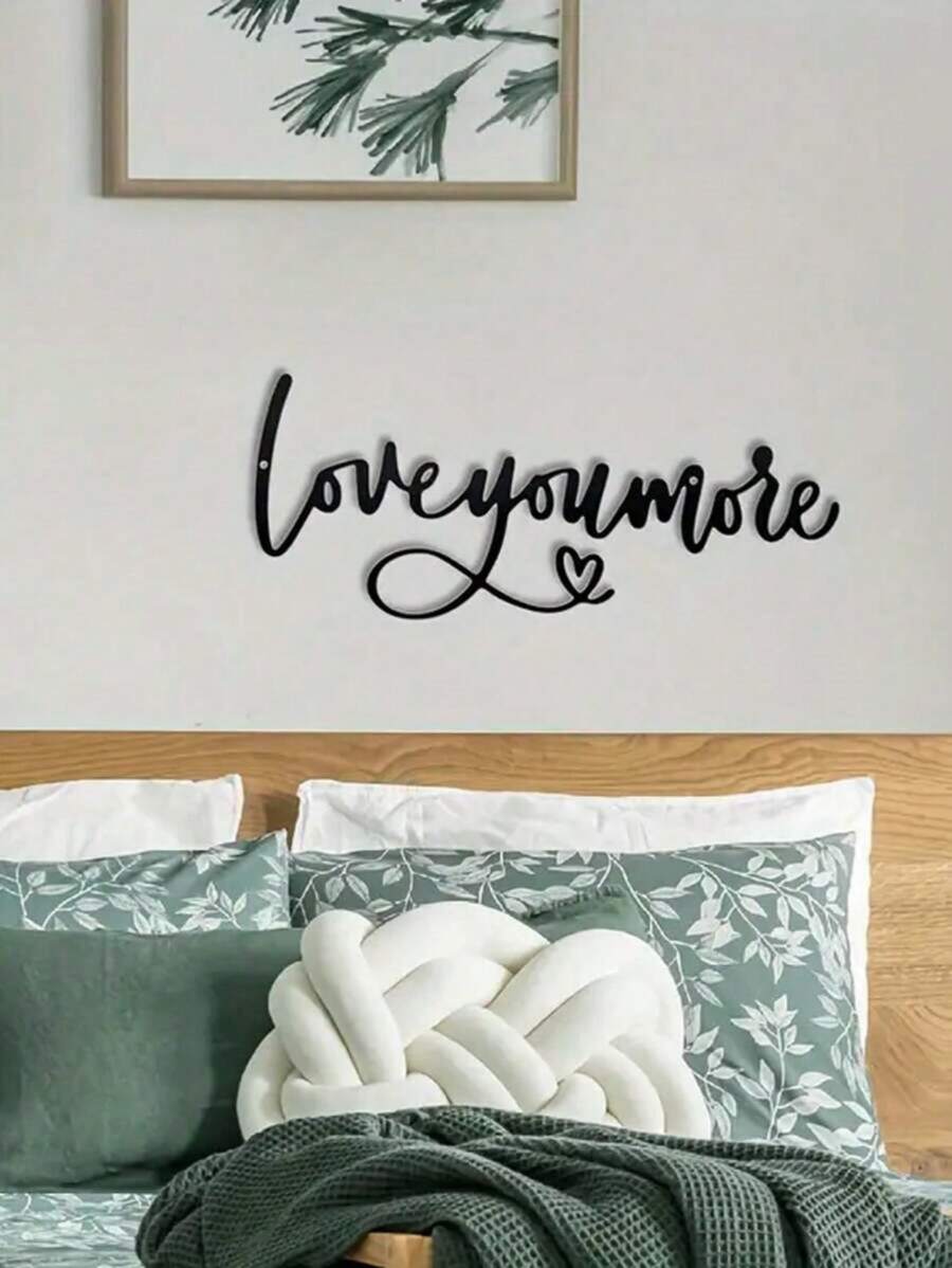 1pc 'Love You More' Wall Art, Valentine's Day Metal Wall Sign, Gift For Her/Him, Aesthetic Wall ...