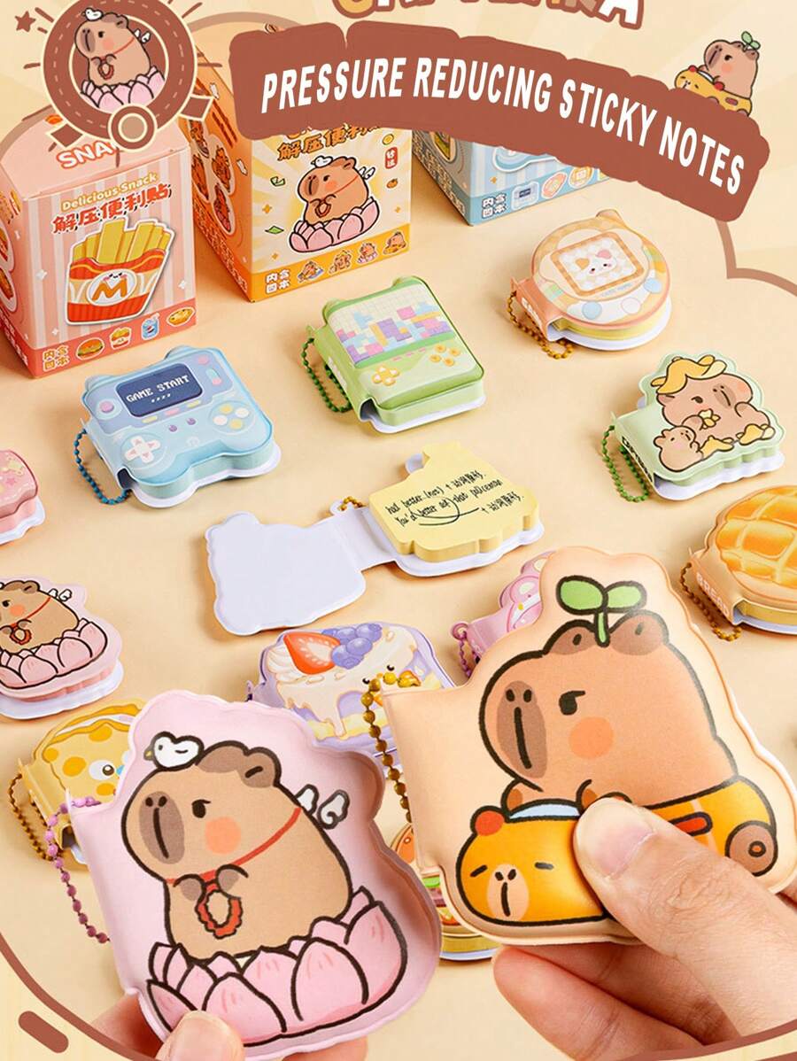 4pcs Stress Relief Bead Notebooks Mini Squeeze Fidget Memo Sticky Notes ...