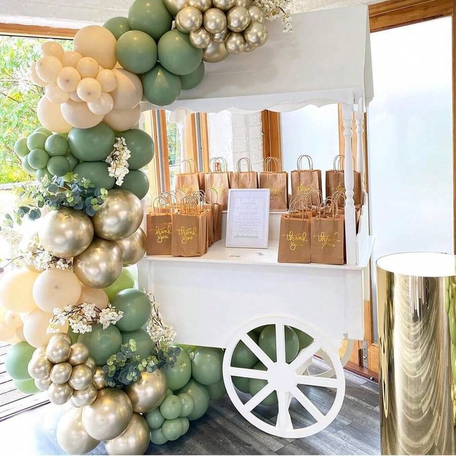 136 Pcs Sage Green Balloons Arch Kit Include The Strip-Sage Green ...