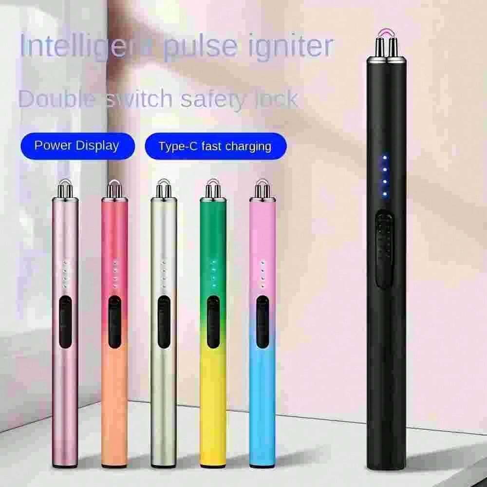 1pc USB Rechargeable Windproof Flameless Electric Lighter, With Safety ...