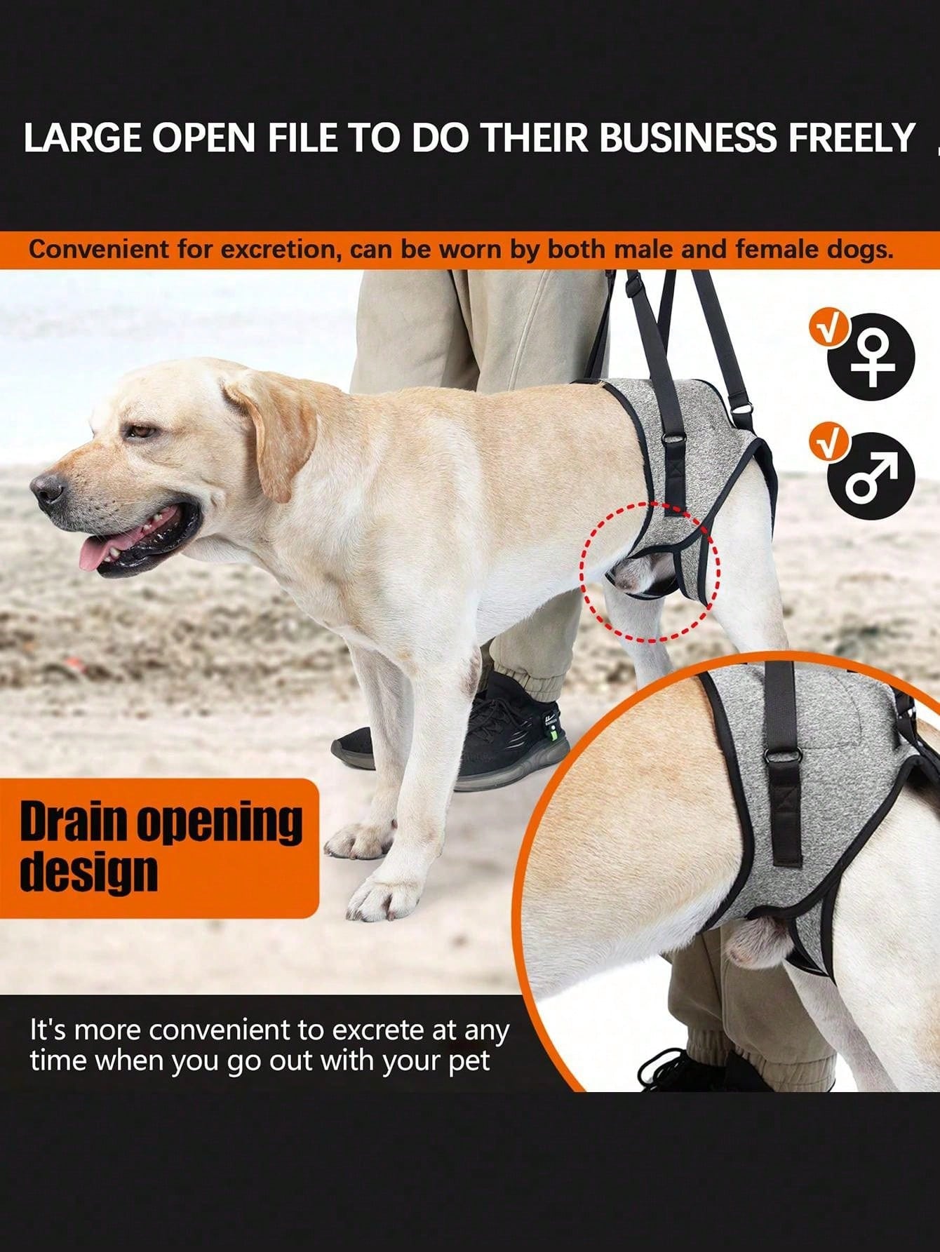 Adjustable Dog Lift Harness For Large Dogs Soft Padded Pet Rear Leg ...
