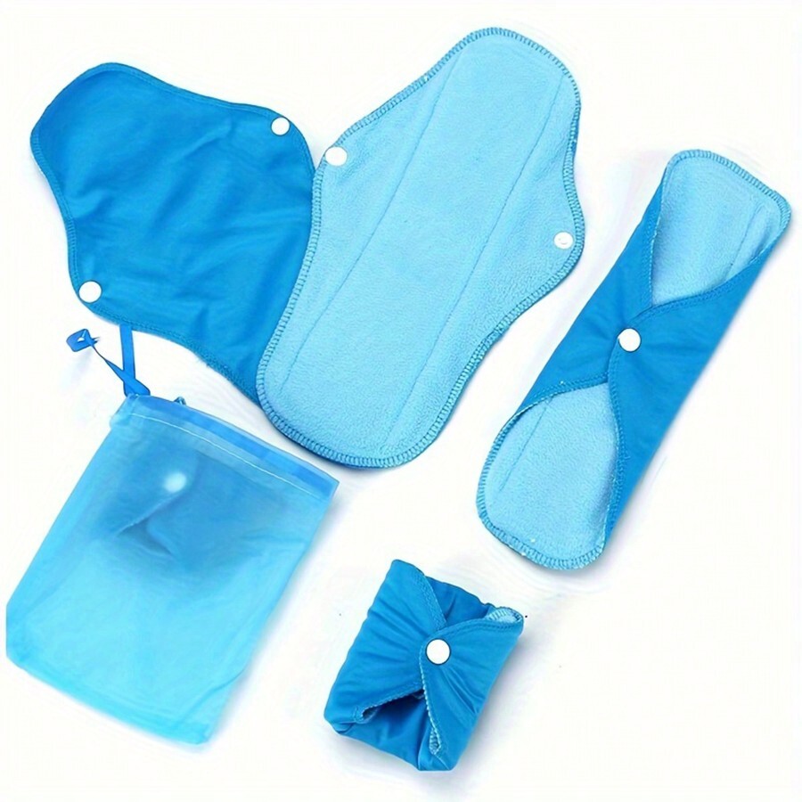 6-Pack Reusable Cloth Menstrual Pads, Super Absorbent & Breathable Feminine Care Liners With ...