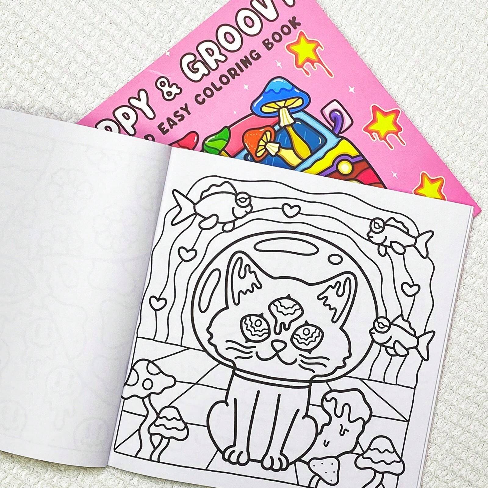 1 Pc & GROOVY Coloring Book Drawing Book With 40 Pages Of Cute Patterns ...