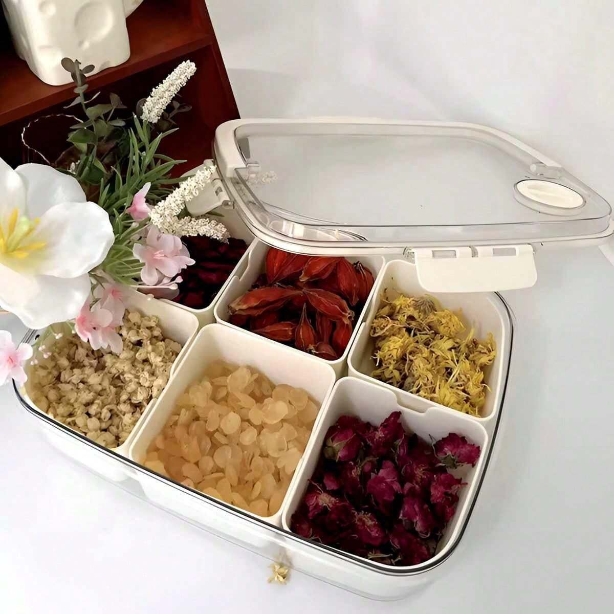 Compartmentalized Kitchen Seasoning Box, Sealed Ice Powder Box Food ...