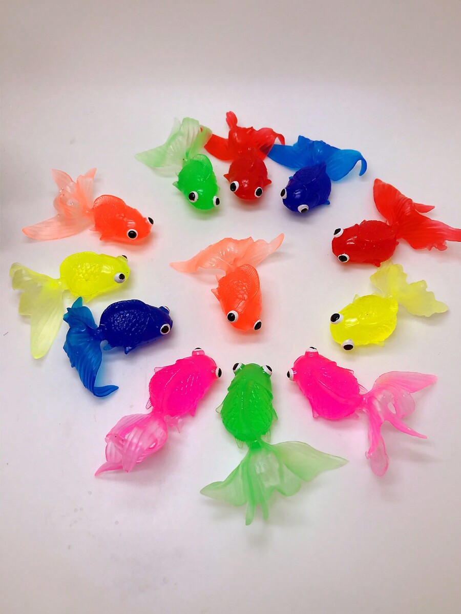 5PCS/10PCS Cute Cartoon Fishing Toy - Soft Rubber Goldfish With Big ...