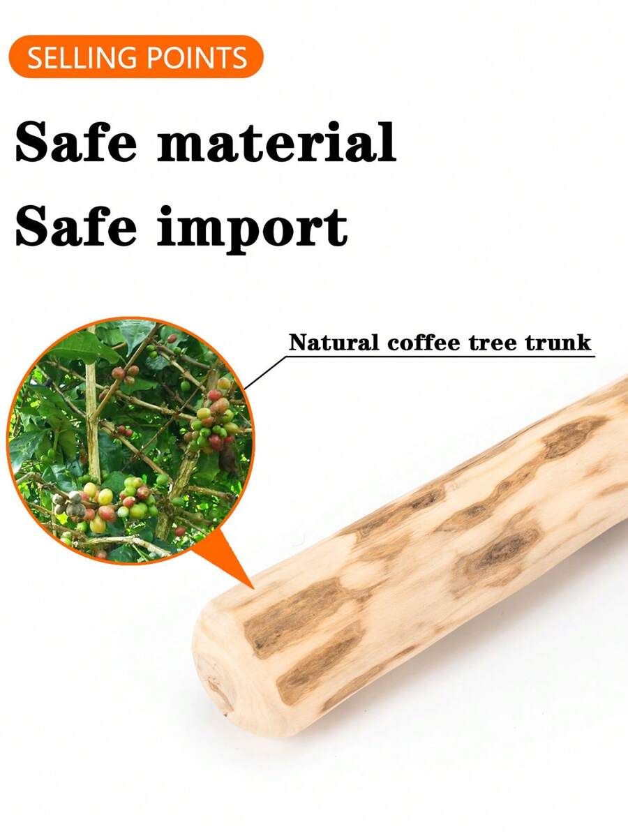 1pc Natural Coffee Wood Dog Chew Stick - Durable Teeth Health Chewing ...