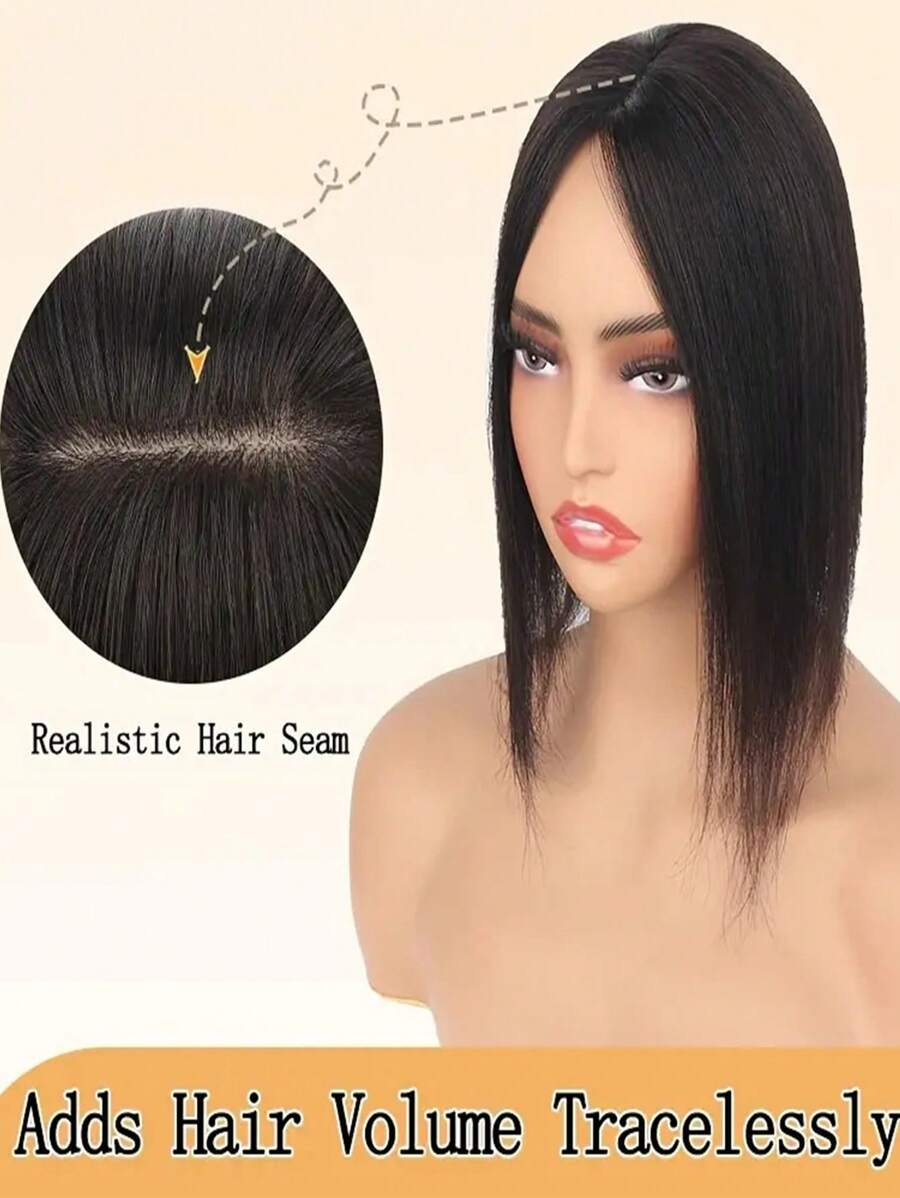 Luxurious Long Straight Human Hair Topper For Women Natural Look Full ...
