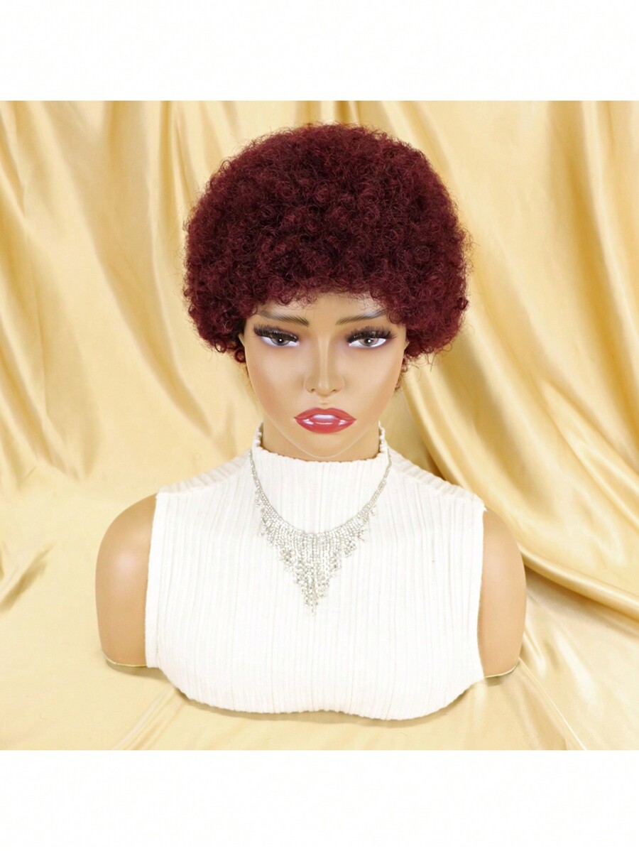 6 Inch Discount Afro Wig Human Hair For Women 70's Afro Wigs For Women ...
