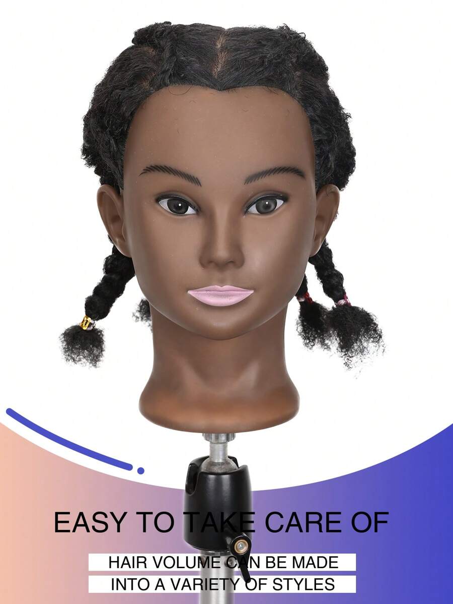 Mannequin Head With Human Hair Afro Curly Hair Training Head Manikin ...