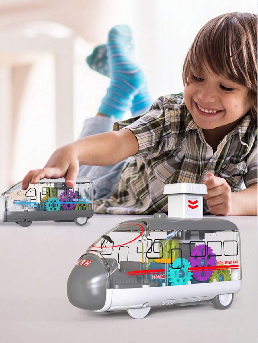 1pc Kids Toy Push-On Gear High Speed Train, Harmonic Train Pressing Toy ...