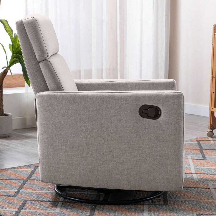 Modern Rocking Recliner With 360° Swivel, Reclining Function, And High ...
