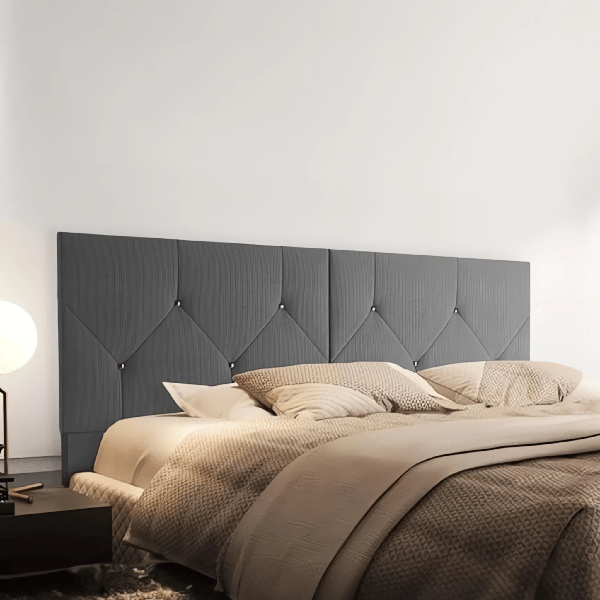 Berlin Gloss Tufted Headboard With Feet For 1.40cm Upholstered Double ...