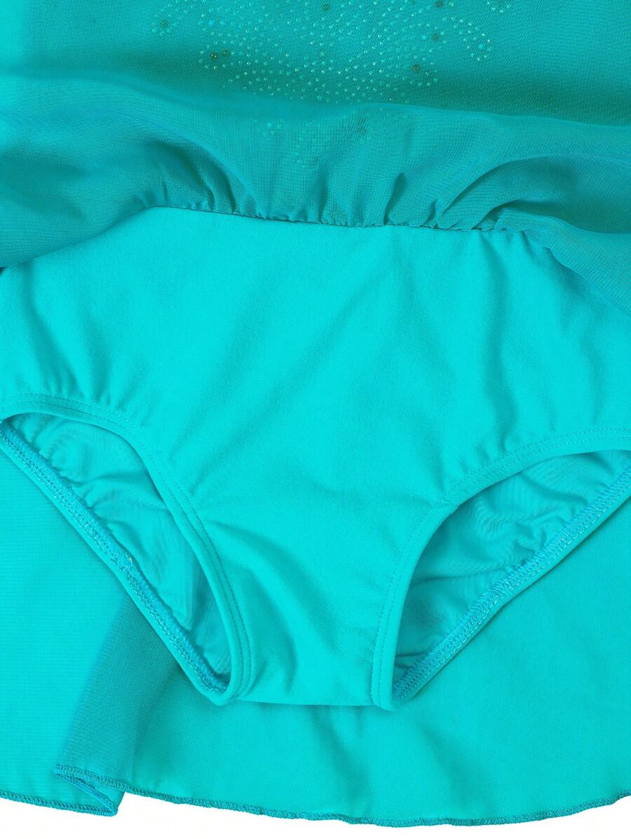 Young Girl Sports Dancewear Dress, Children Tight Leotard Shiny Ballet ...