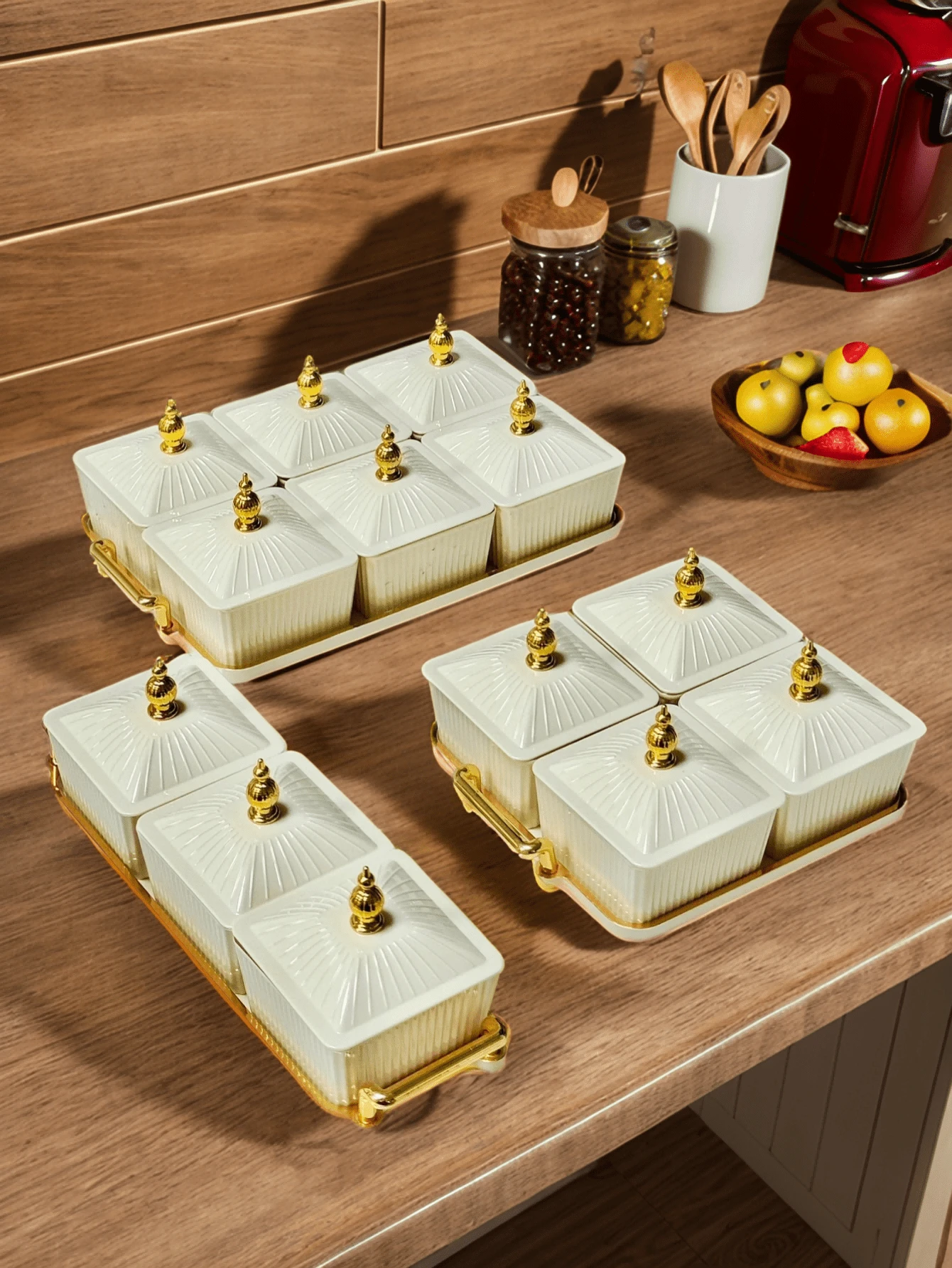 1 Set Of New Designed Candy Jar With Airtight Lid, Home Food Storage ...