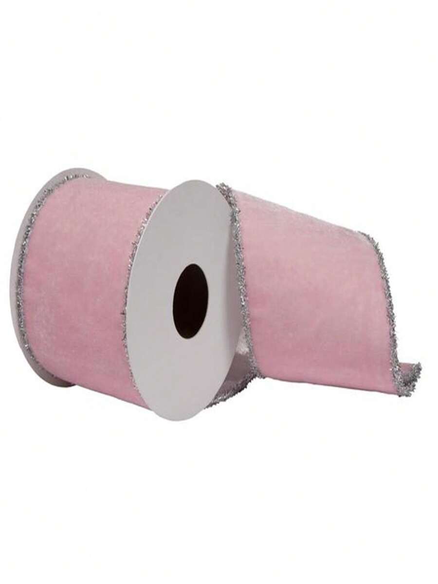 Vickerman QR222429 4 In. X 5 Yard Pink Viscose Velvet Double Fused ...