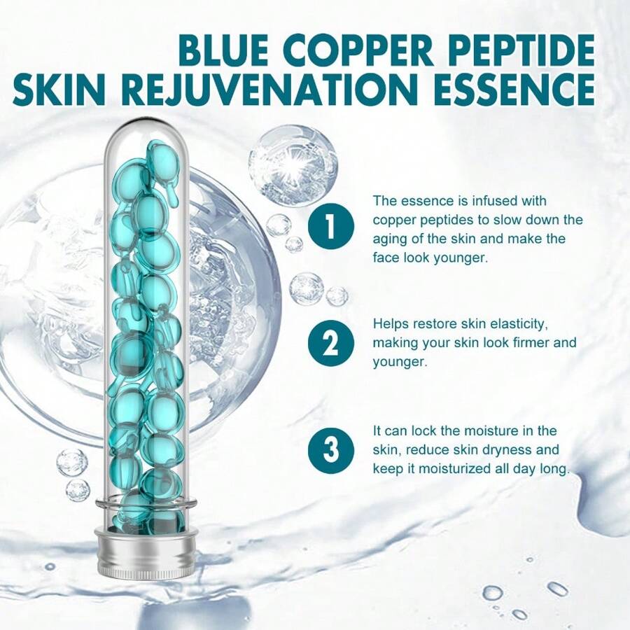 Blue Copper Peptide Facial Capsules, Skin Rejuvenation Essence, Easy-To ...